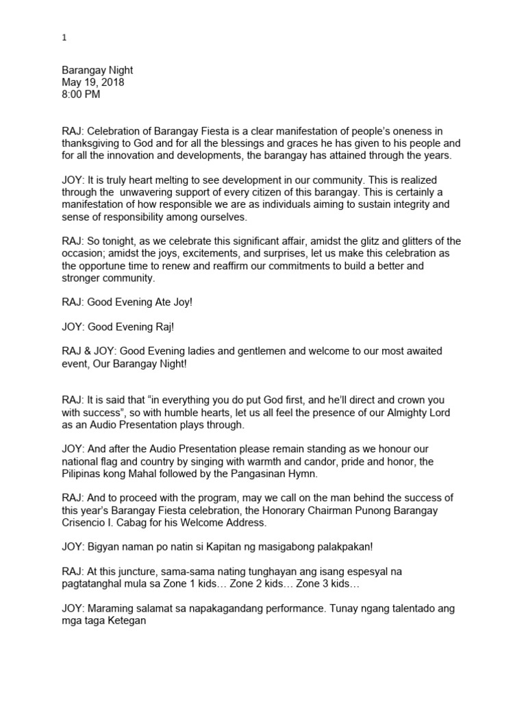 Brgy Fiesta | PDF