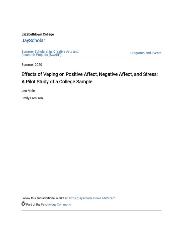 Vaping's Impact on College Students | PDF | Electronic Cigarette ...