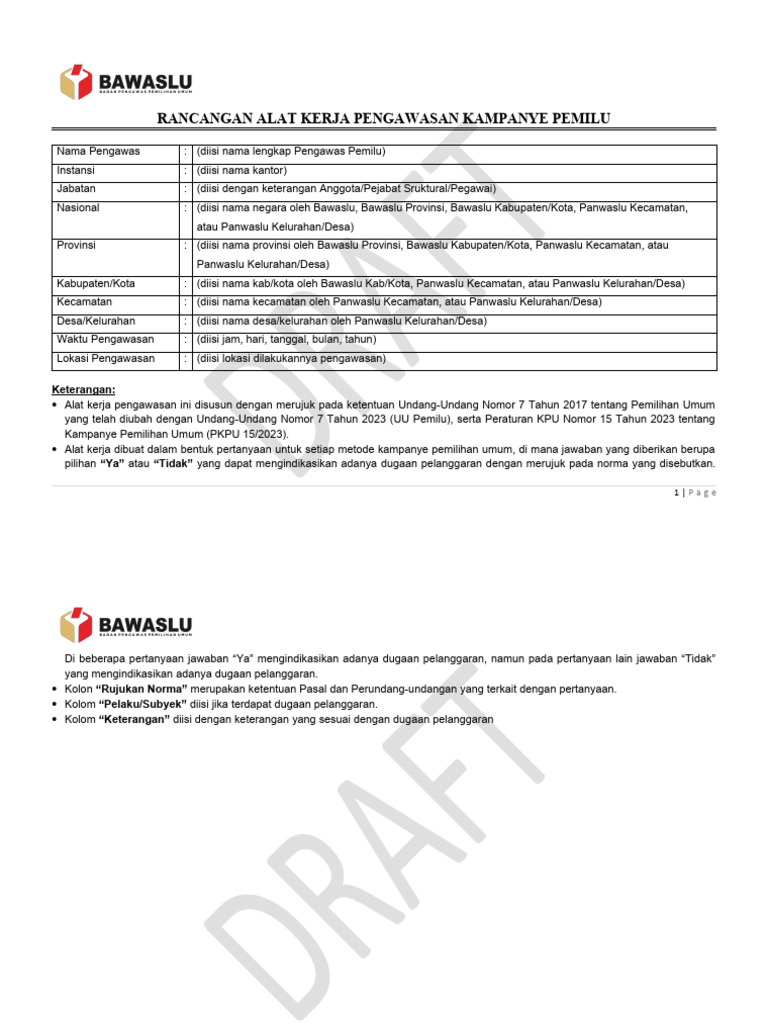 Rak Pengawasan Kampanye (02102023) | PDF