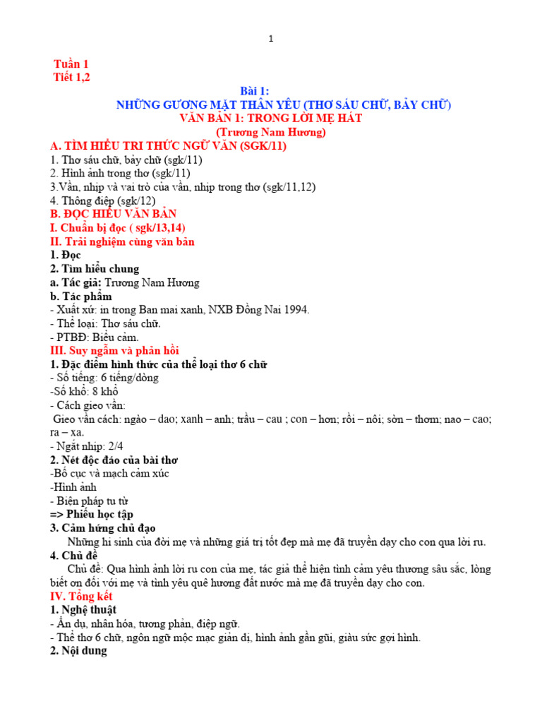 Kiến Thức Tổng Quát Nv8 Kì 1 Ctst | PDF