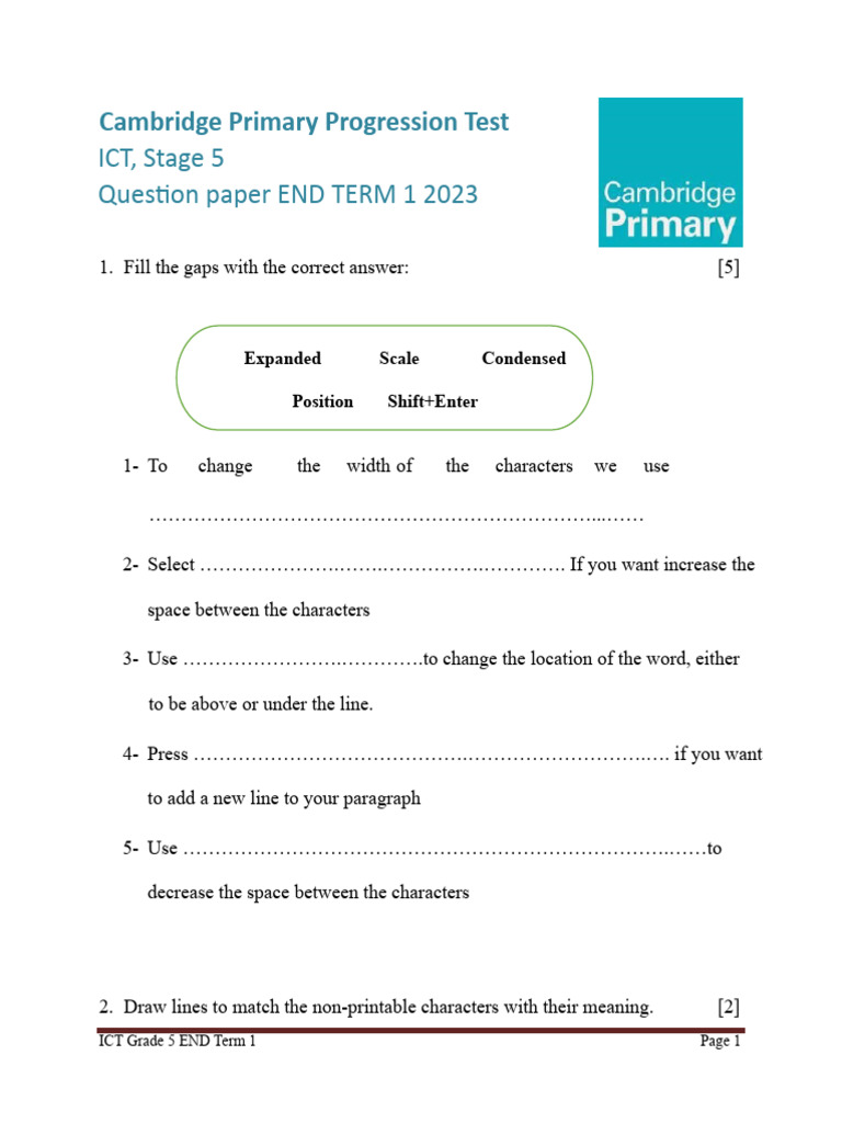 ICT Grade 5 | PDF | Page Layout | Image Scanner