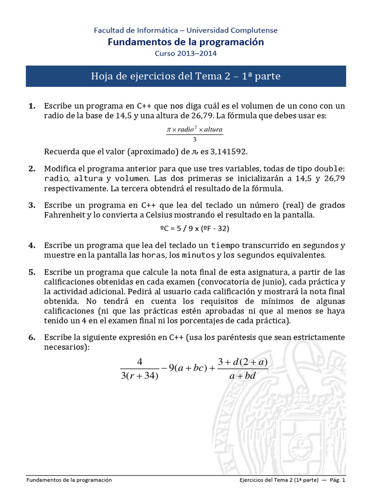 Fundamentos de La Programacion | PDF | C ++ | Ciencias de la Computación Fundamentos de La Programacion | PDF | C ++ | Ciencias de la Computación
