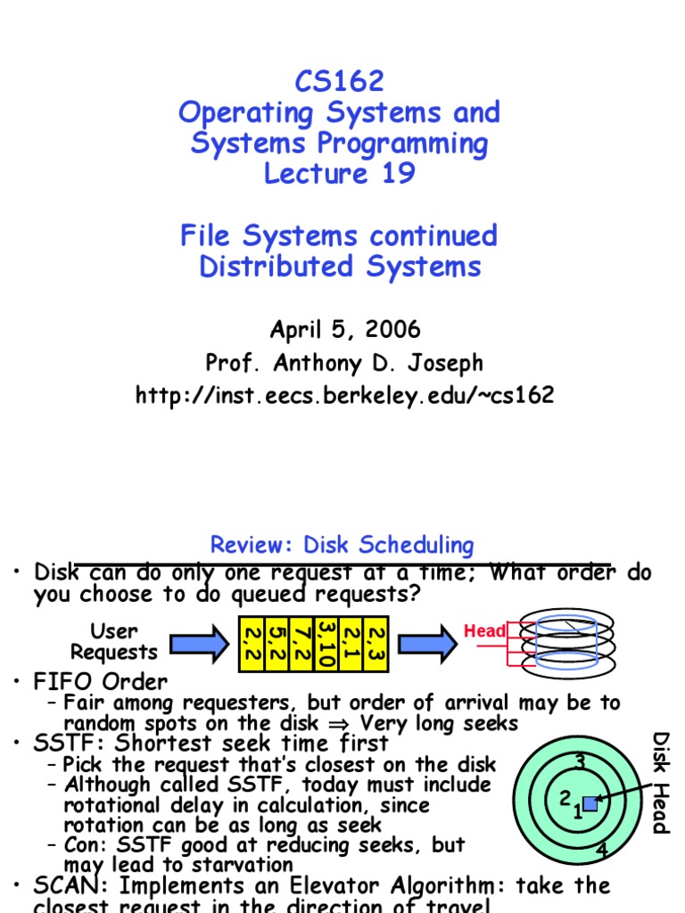 Lec19 Filesystems2 | PDF | File System | Cache (Computing)
