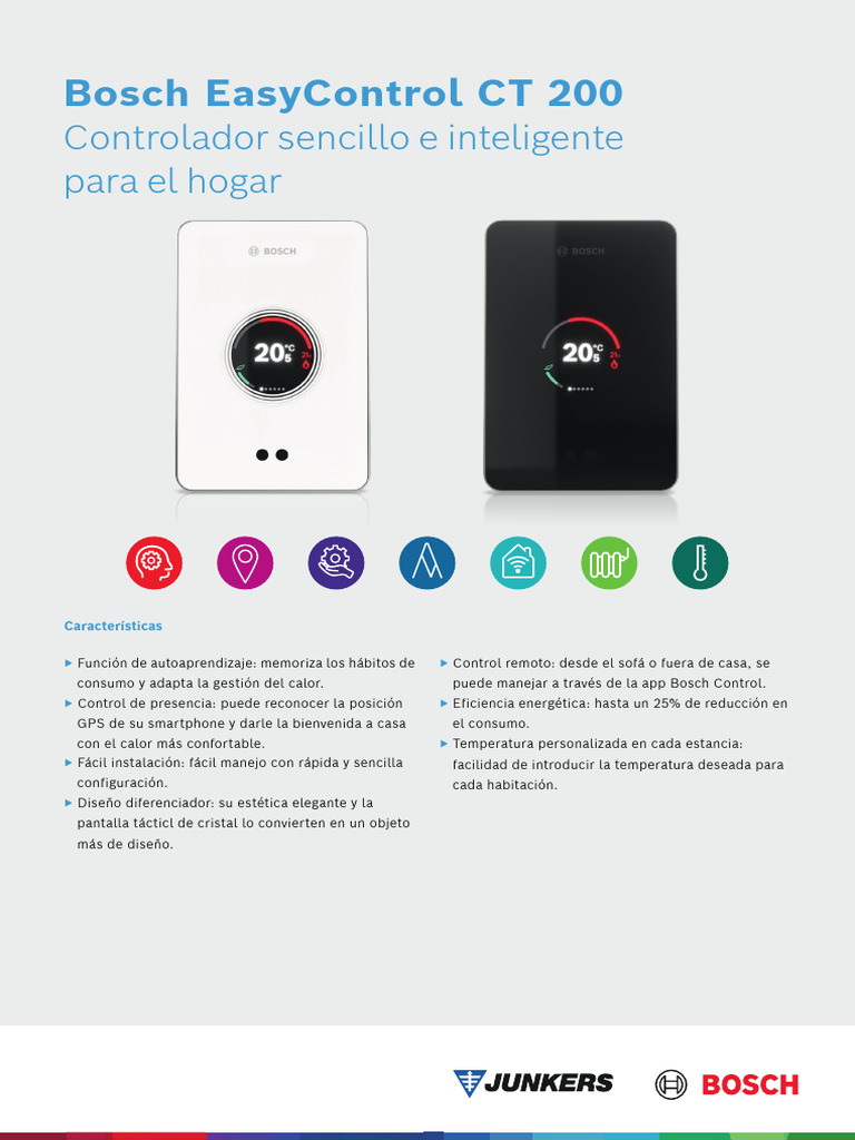 Bosch EasyControl CT 200 | PDF | Calor | Termostato