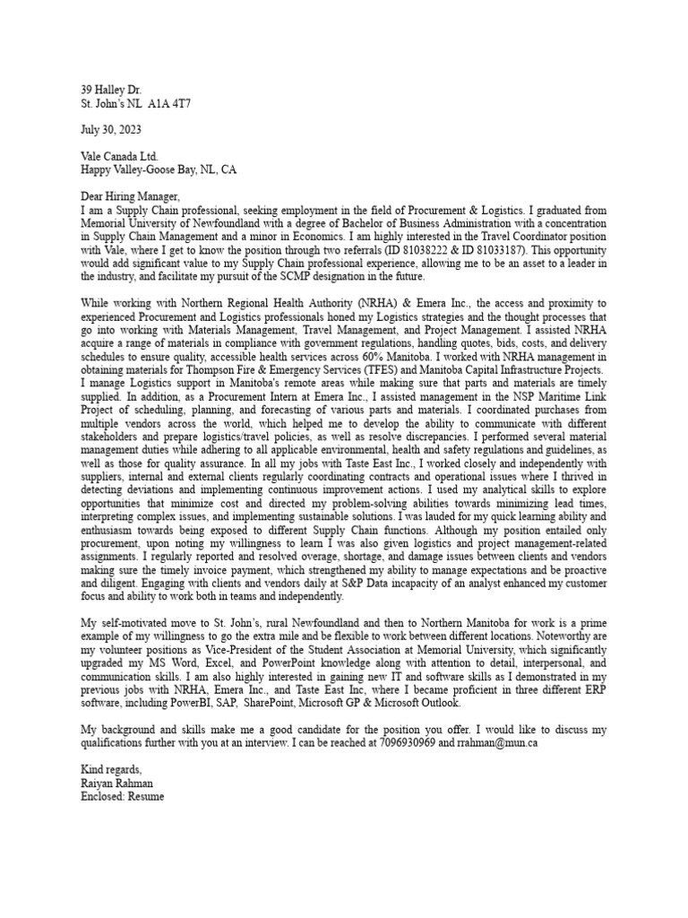 Vale (TC) | PDF | Procurement | Supply Chain