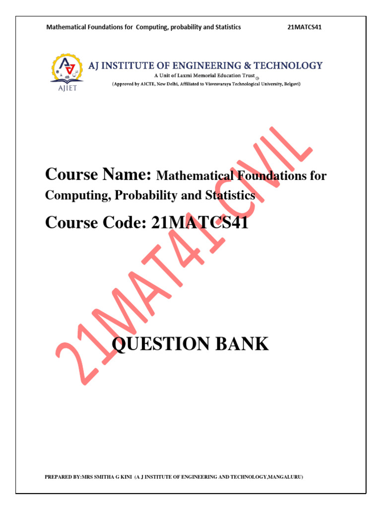 Mathematical Foundations for Computing | PDF | Probability Distribution | Standard Deviation