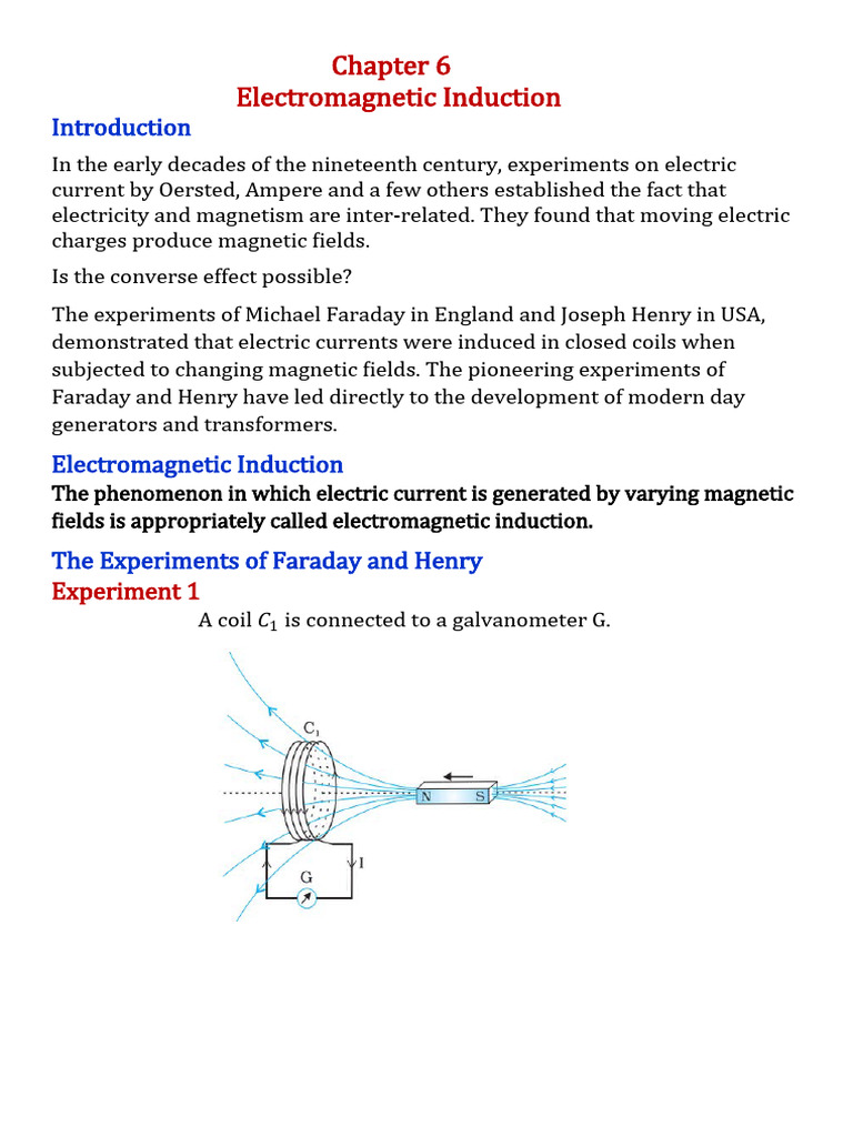Electromagnetic Induction: Experiment 1 | PDF | Electromagnetic ...