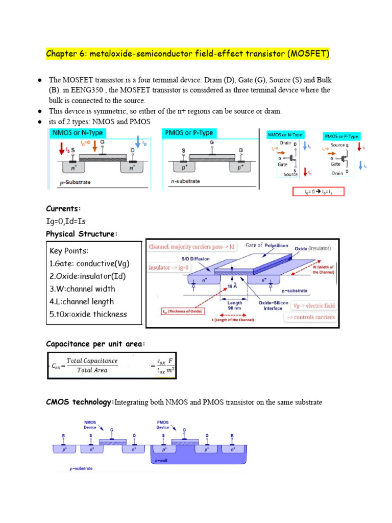 Electronic 1 MOSFETs | PDF | Mosfet | Field Effect Transistor