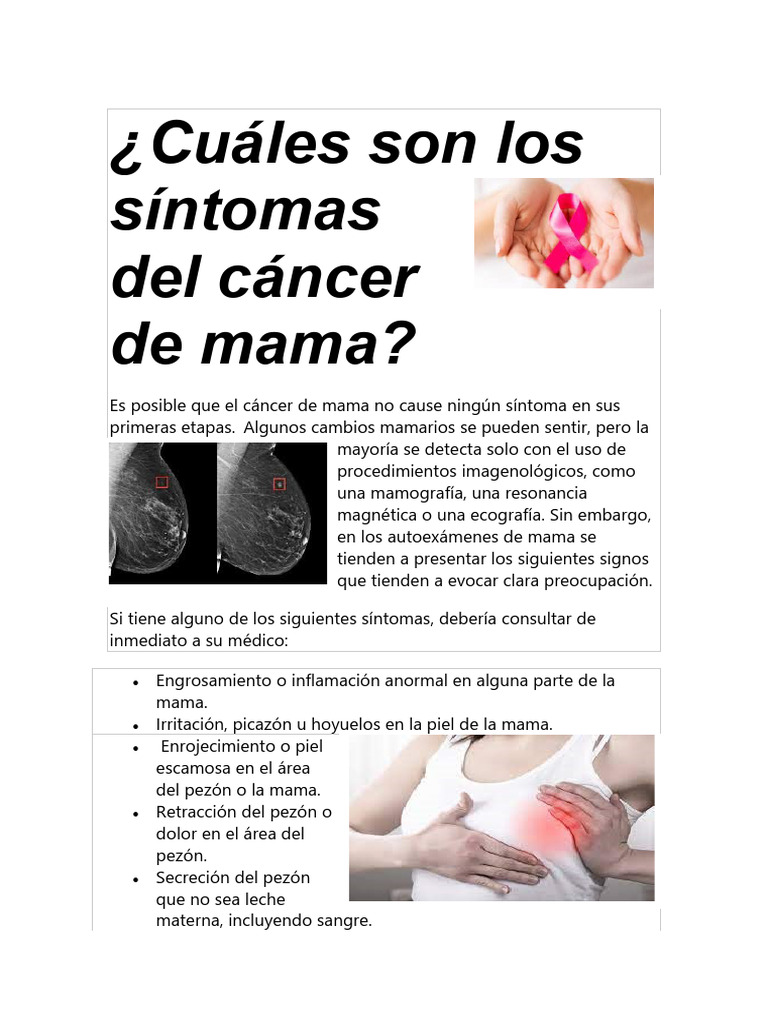 Sintomas Del Cancer de Mama. | PDF