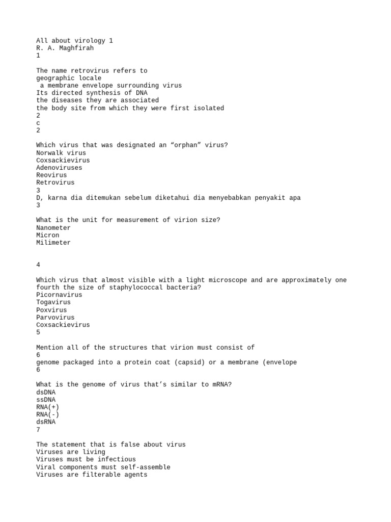 All About Virology 1 | PDF | Virus | Retrovirus