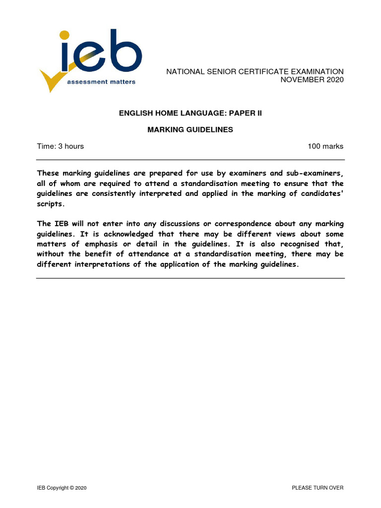 English HL P2 Memo 2020 | Download Free PDF | Essays | Argument