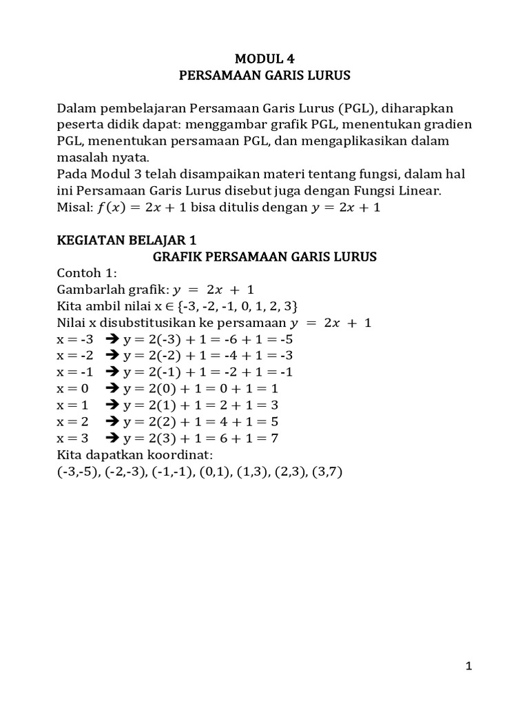 Persamaan dan Grafik Garis Lurus | PDF