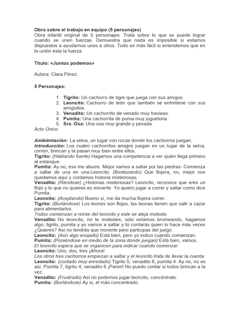 Obra De Teatro Pdf
