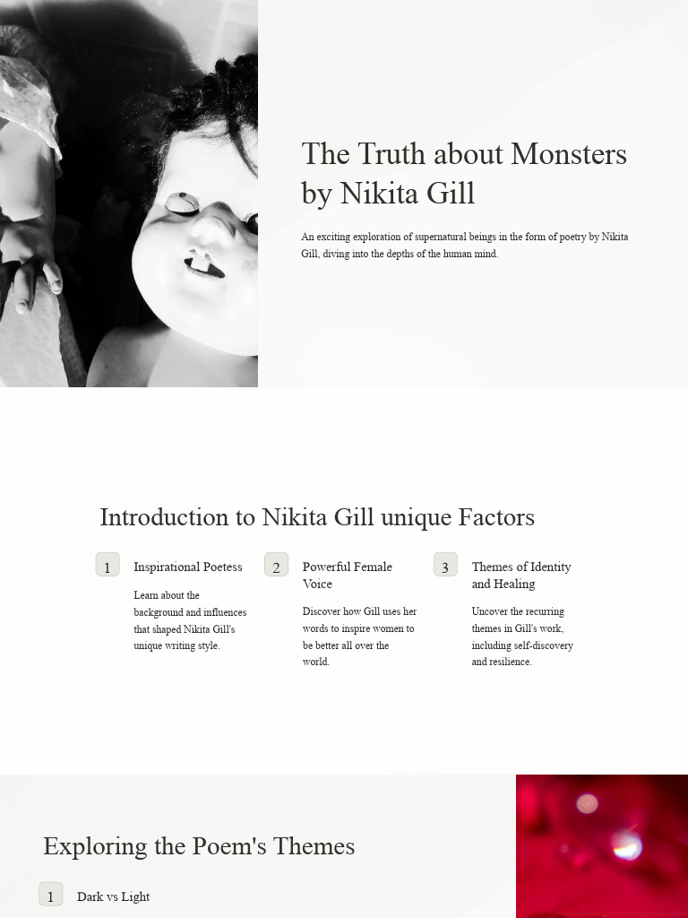 The Truth About Monsters by Nikita Gill | PDF | Poetry | Rhythm