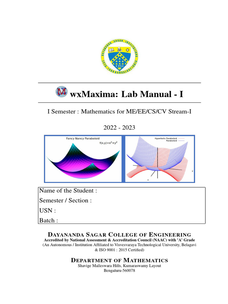 Wxmaxima Lab Manual | PDF | Ordinary Differential Equation | Software