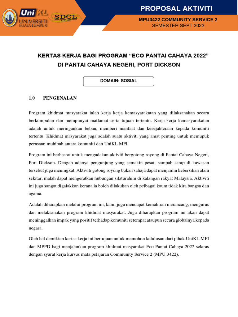 PROPOSAL CSR Group 1 (Updated) | PDF