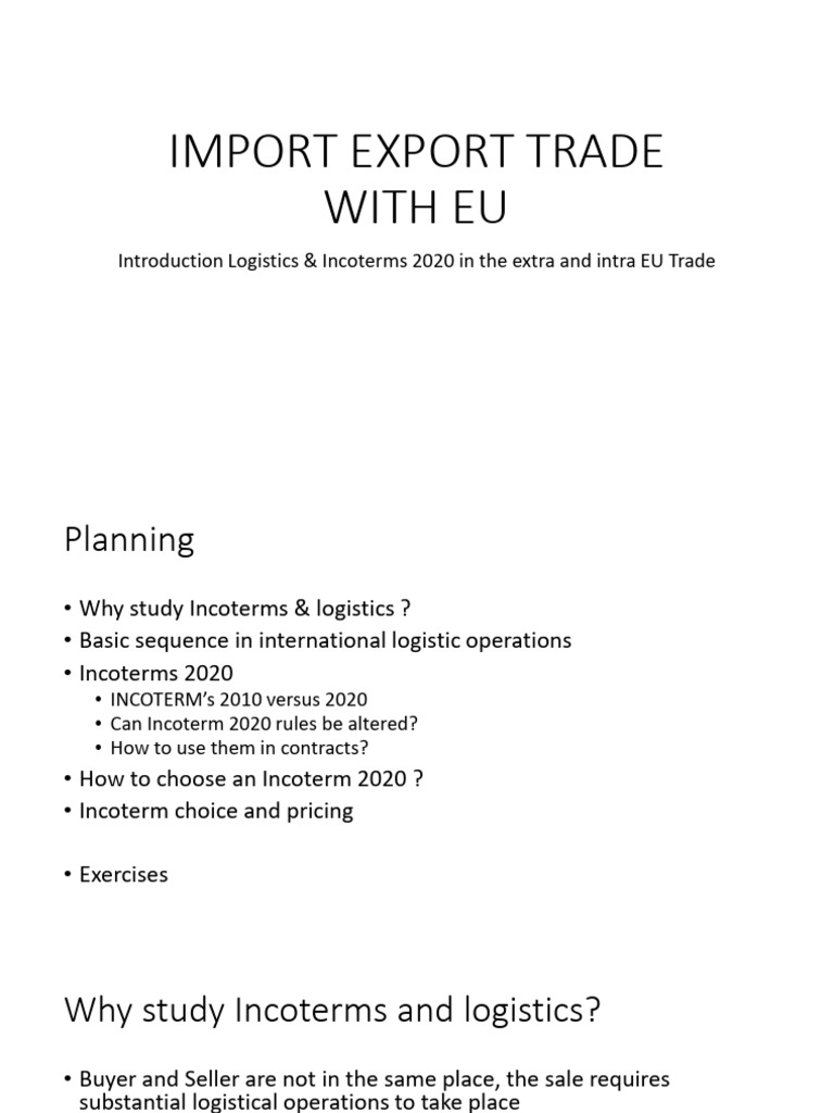 Import Export Trade: Incoterms 2020 Guide | PDF | Economies | Supply ...