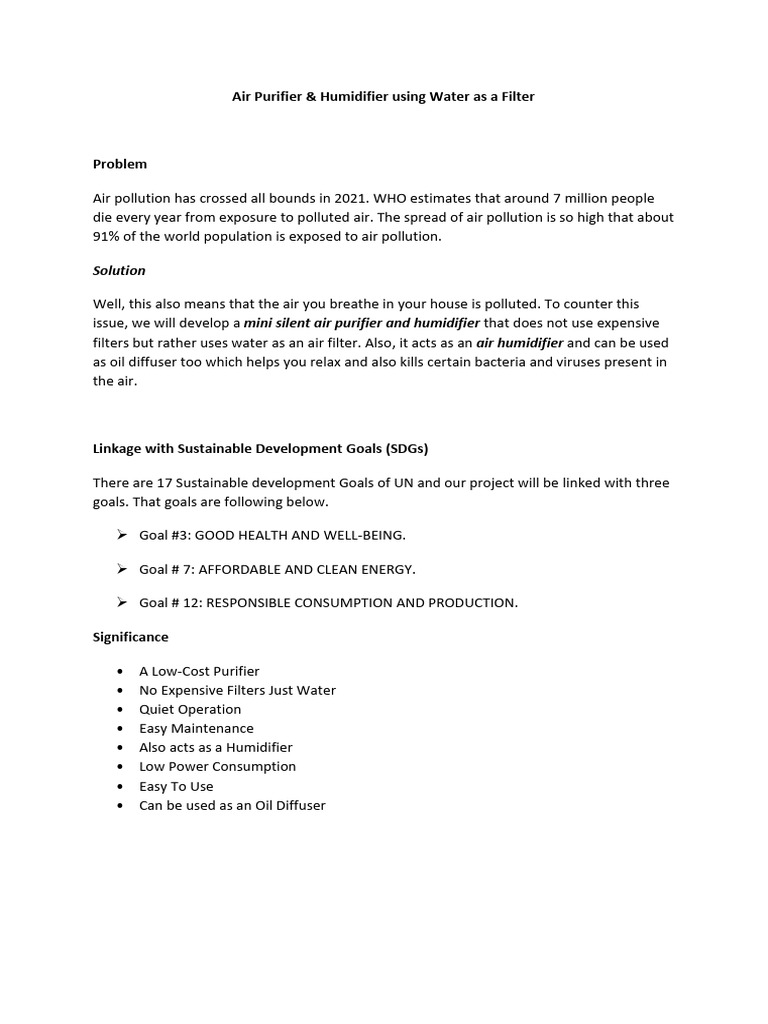 Project Proposal. 403 | PDF | Filtration | Water