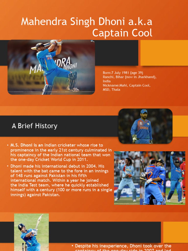 Mahendra Singh Dhoni | PDF | Career & Growth
