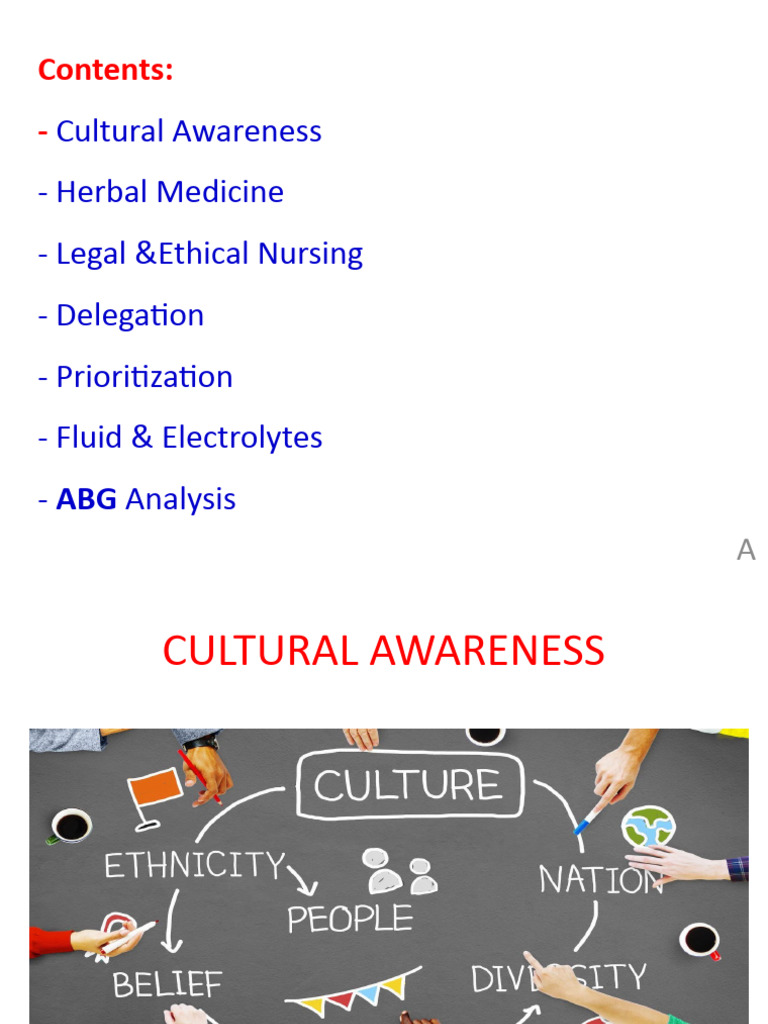 Cultural Awareness, Legal NSG, Delgation, Prioritization, Electrolyte, ABG Analysis | Download ...