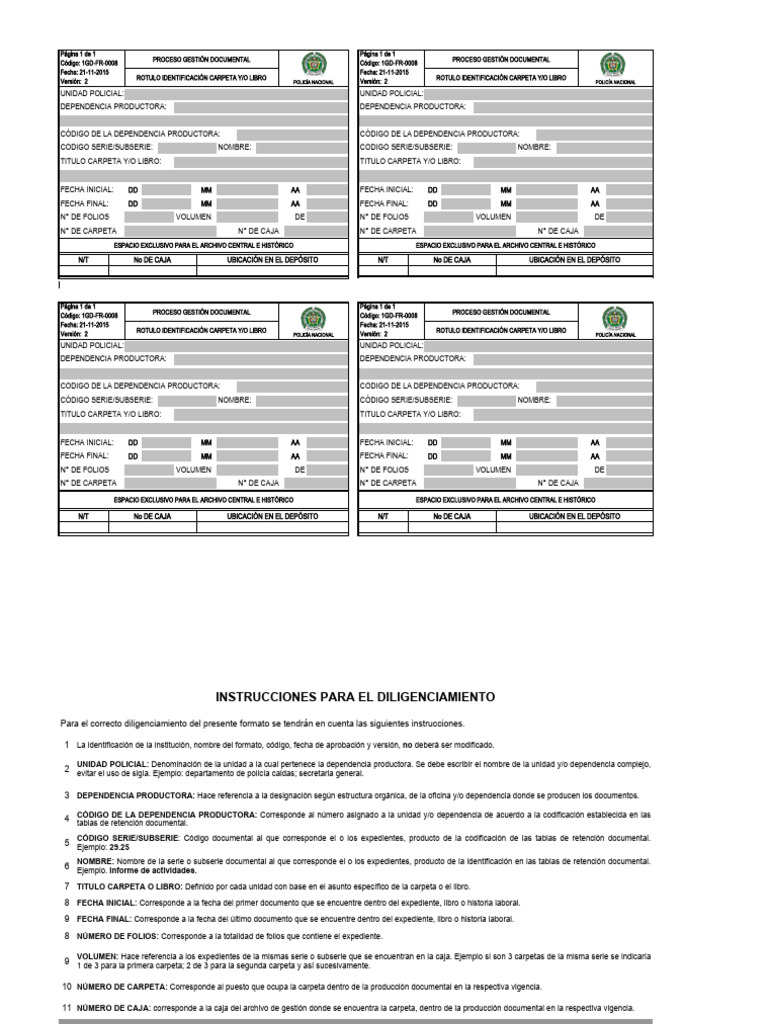 1GD-FR-0008 Rotulo Identificacion Carpeta | PDF | Gestión de registros | Informática