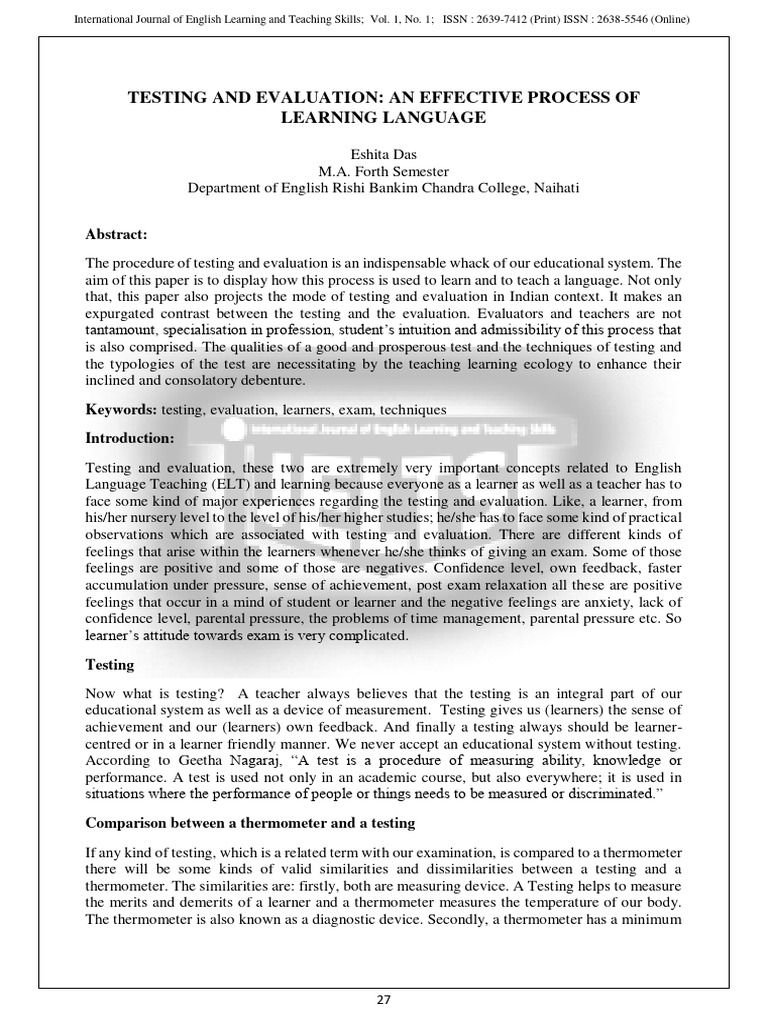 5.testing and Evaluation An Effective Process of Learning Language ...