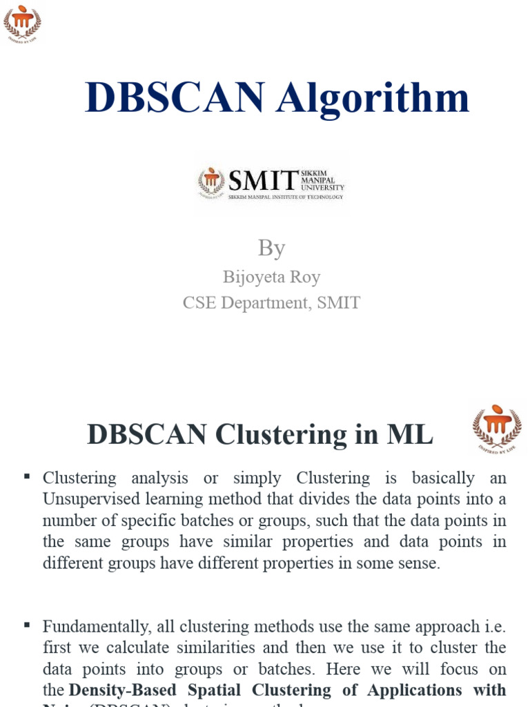 DBSCAN Algorithm | PDF | Cluster Analysis | Applied Mathematics DBSCAN Algorithm | PDF | Cluster Analysis | Applied Mathematics