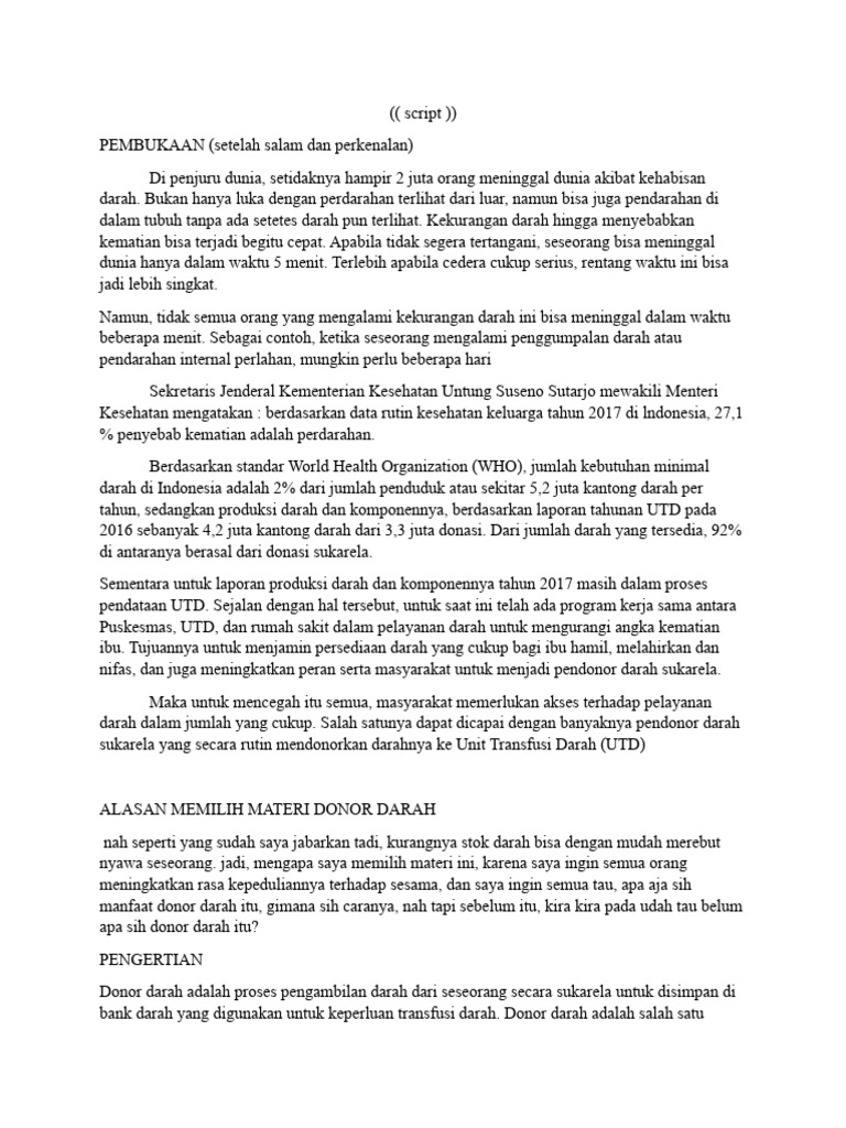 Script Presentasi PMR | PDF | Kesehatan Holistik | Gaya Hidup