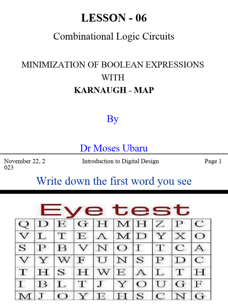 Lesson 03 - Minimizing Boolean Expressions - A | PDF | Logic Gate | Logic