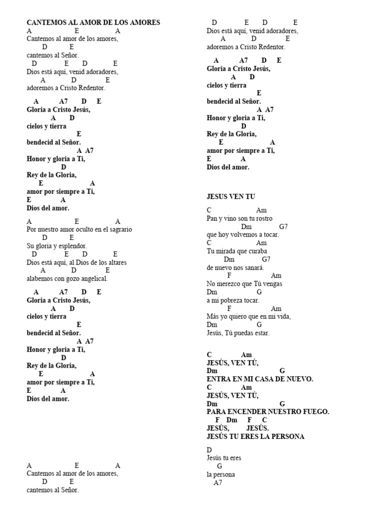 Cantemos Al Amor de Los Amores | PDF | Cristo (título) | Jesús
