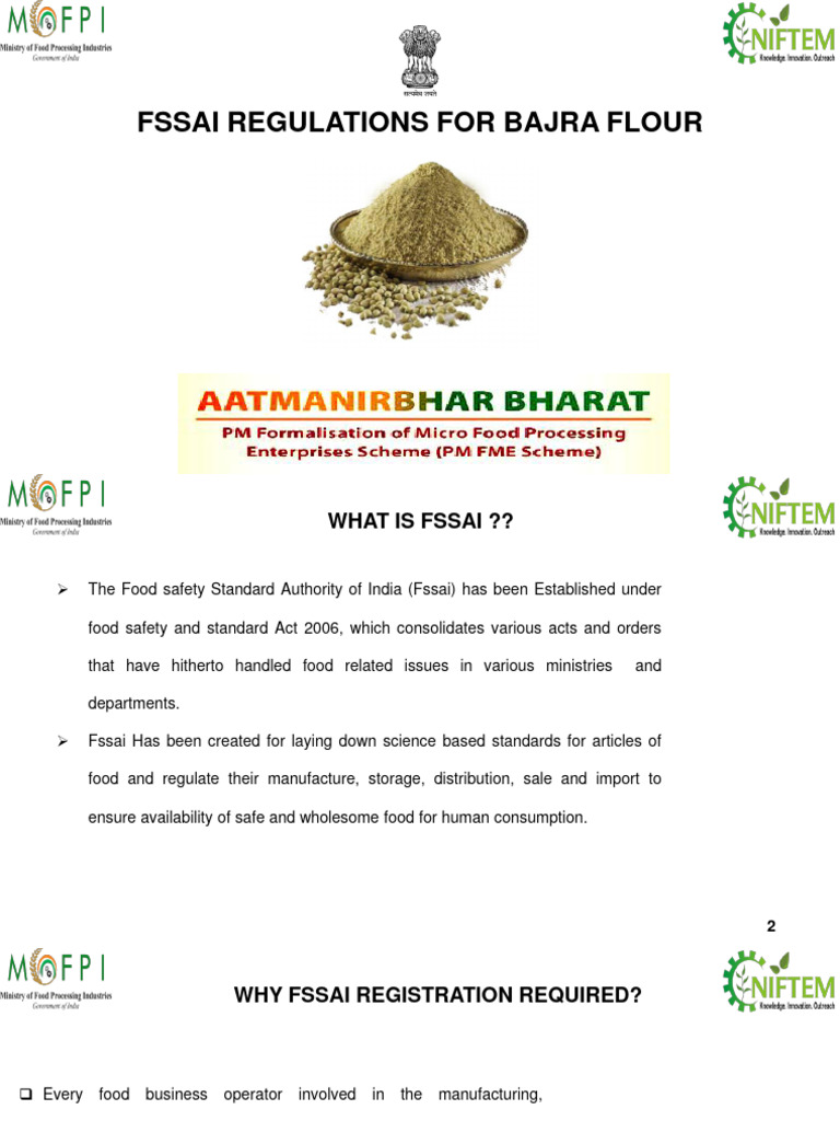 FSSAI Guidelines for Bajra Flour Compliance | PDF | Hygiene | Food And ...