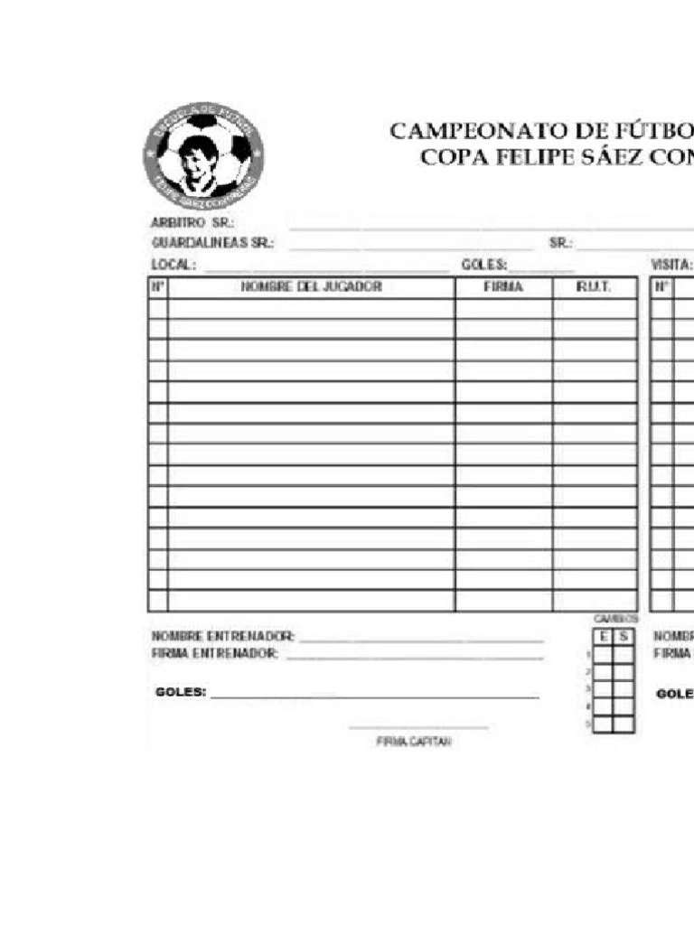Planillas Futbol | PDF