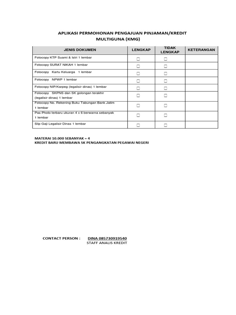 Aplikasi Pinjaman Multiguna Bank Jatim | PDF