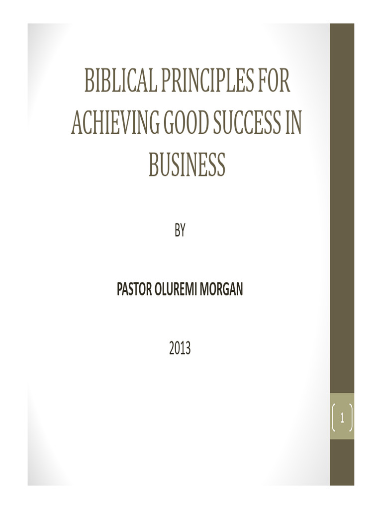 Biblical Principles for Business Success | PDF | King James Version ...