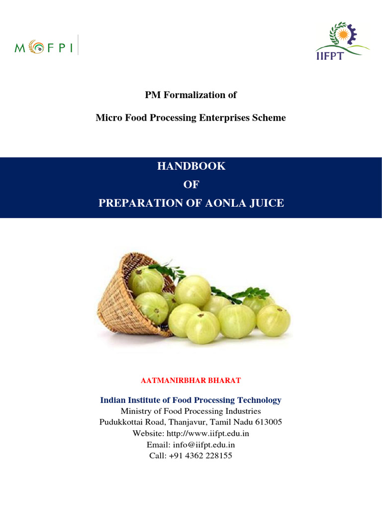 Handbook of Aonla Juice | PDF | Polyethylene | Fruit Preserves