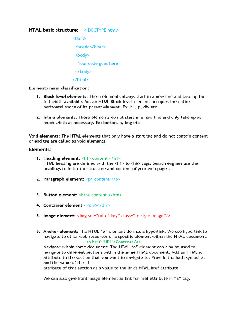 HTML | PDF | Html Element | Html