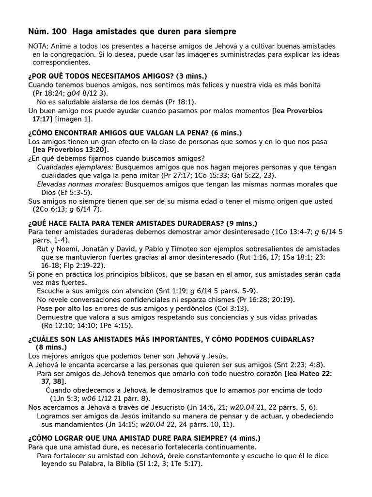 100 Haga Amistades Que Duren para Siempre | PDF | Concepciones de dios | Biblia