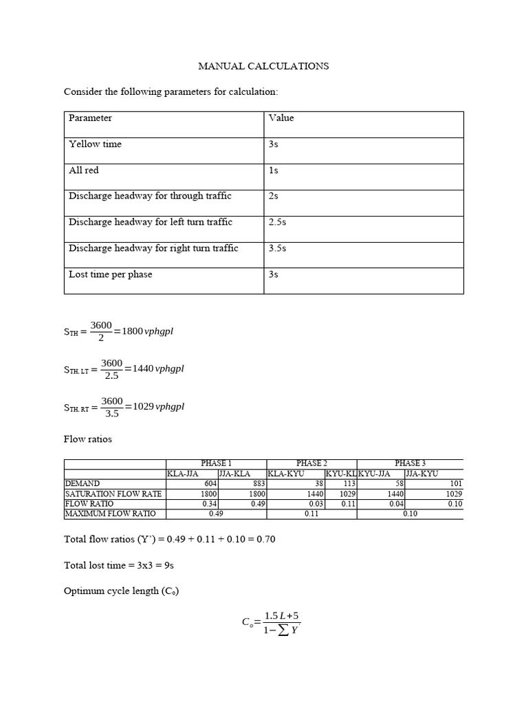 Manual Calcs 2 | PDF | Traffic | Intersection (Road)