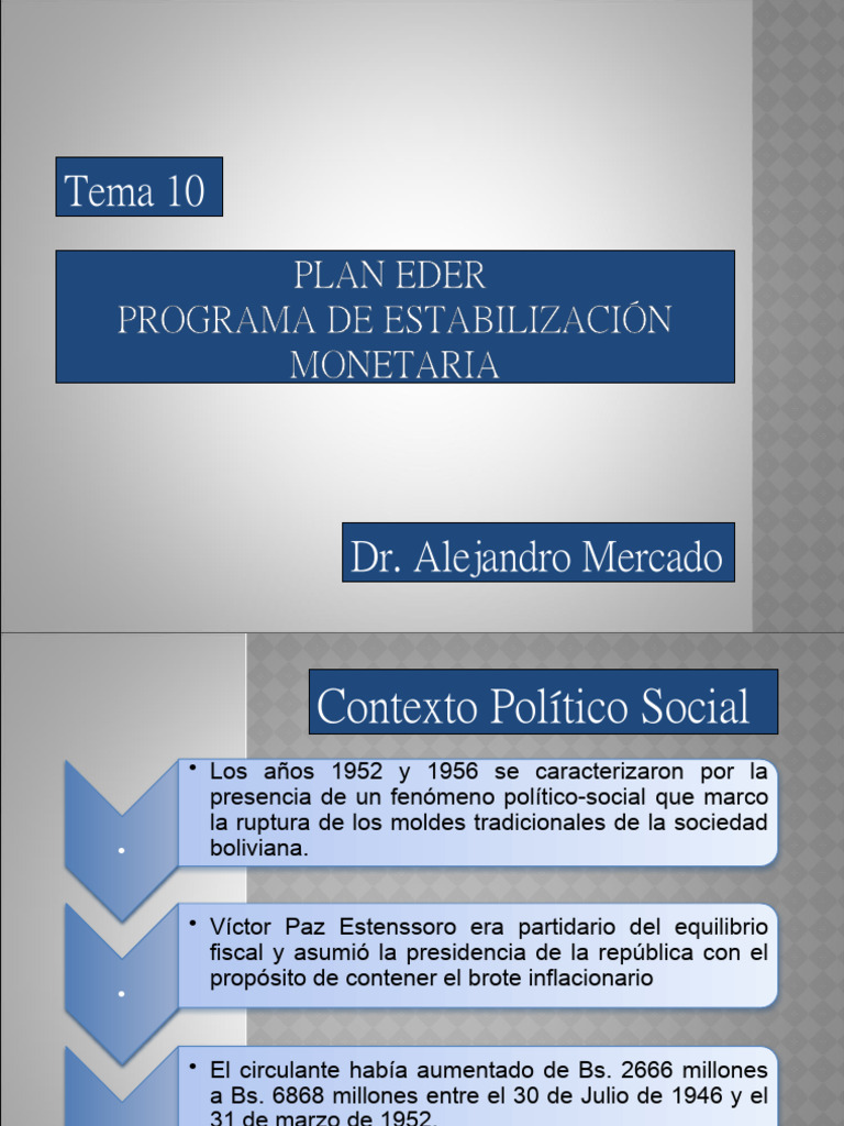 Tema 10. Plan Eder 01-11-21 | Descargar gratis PDF | Inflación | Bolivia