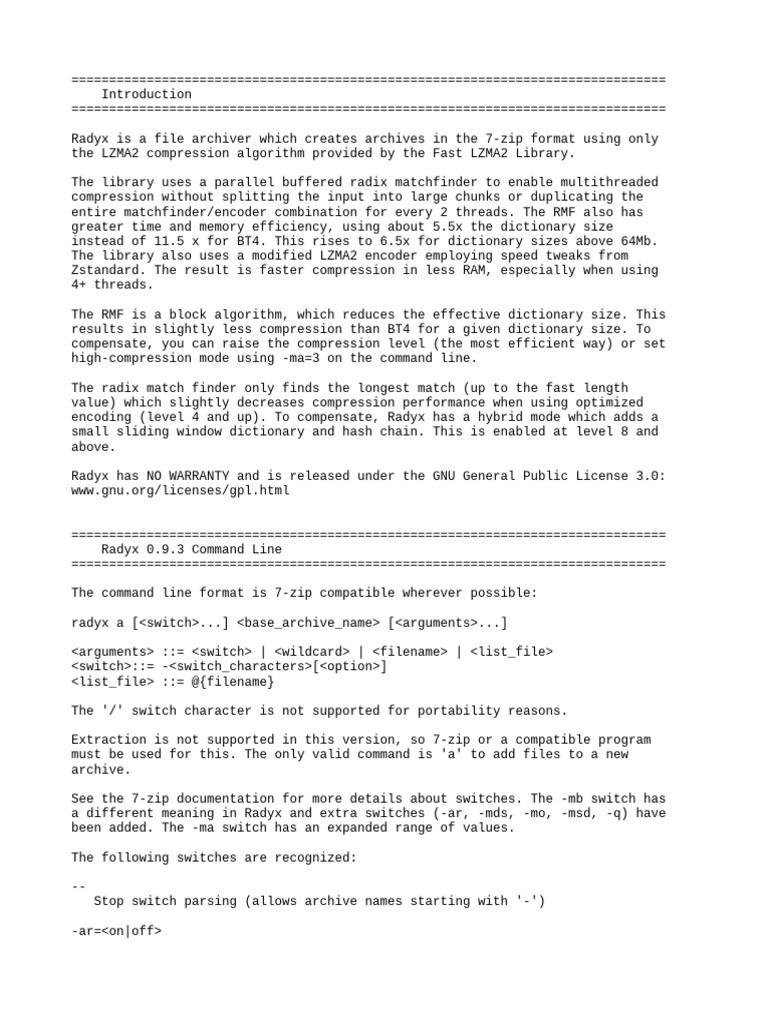 Radyx | PDF | Data Compression | Computing