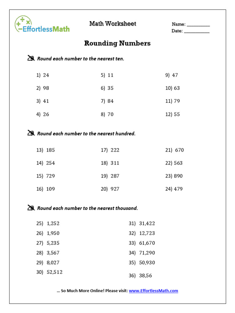 Rounding Numbers | PDF