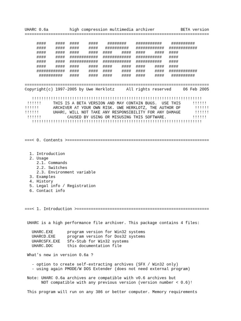 UHARC | PDF | Command Line Interface | Computer File