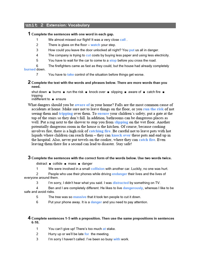 Unit 2 Extension - Vocabulary | PDF