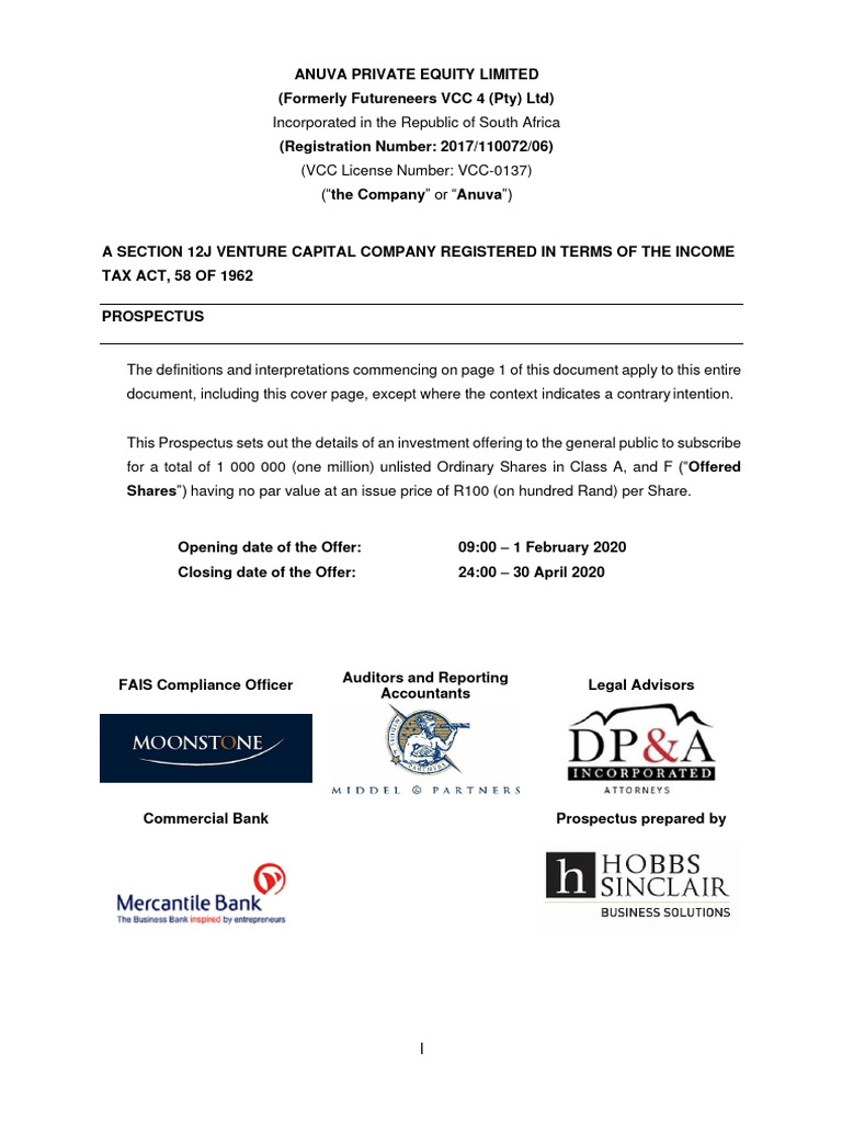 A Anuva Private Equity Prospectus Final | Download Free PDF ...