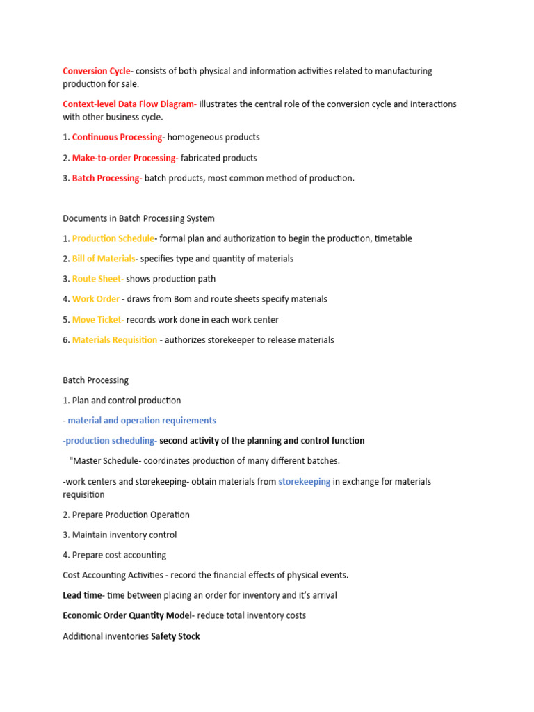Conversion Cycle Context-Level Data Flow Diagram-Continuous Processing ...