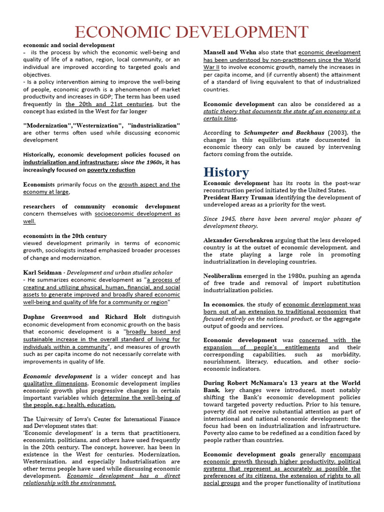 Economic and Social Development | PDF | Economic Development | Economics