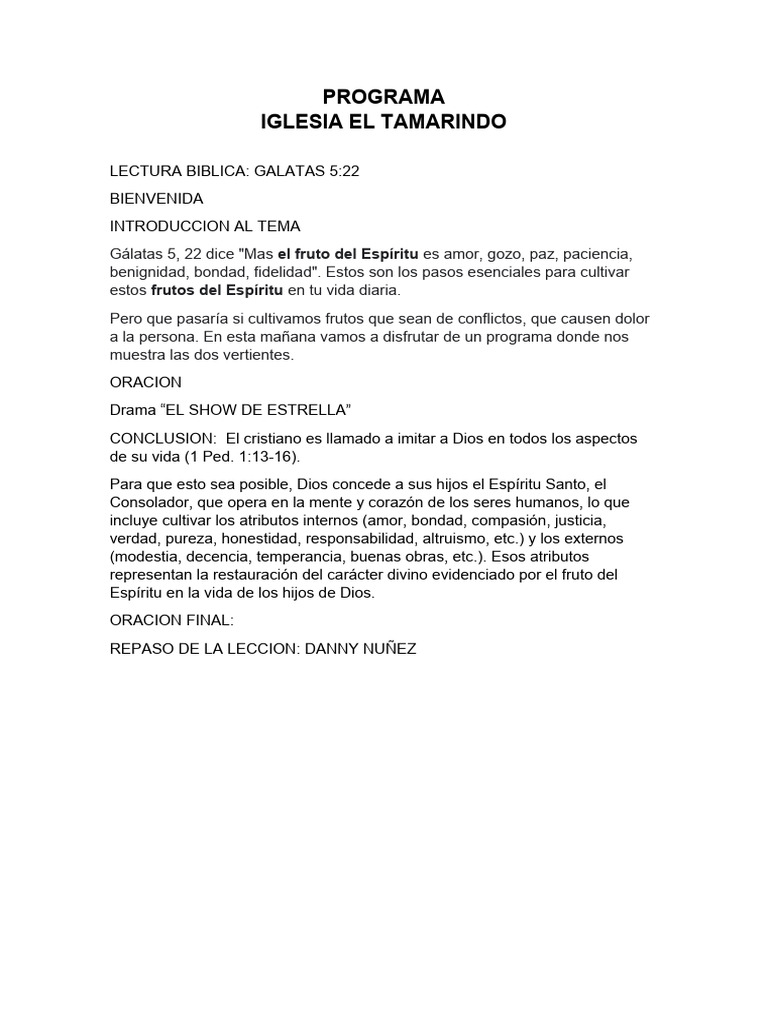 Programa de Escuela Sabatica | PDF