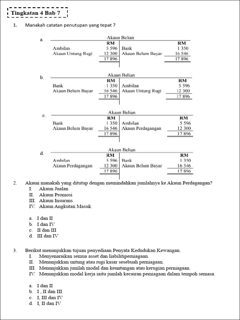 SPM Akaun f4 Bab7 | PDF