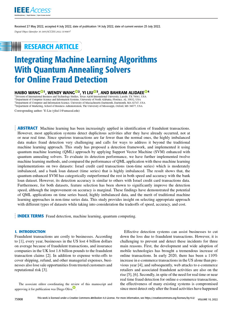 Integrating Machine Learning Algorithms With Quantum Annealing Solvers ... Integrating Machine Learning Algorithms With Quantum Annealing Solvers ...