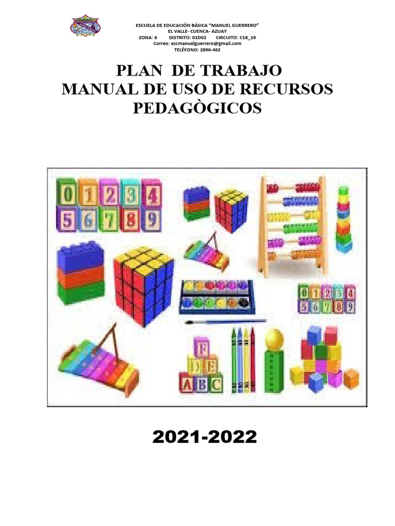Plan de Trabajo Mantenimiento de Material Didactico | PDF | Aprendizaje | Enseñando
